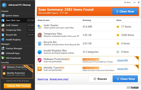 Advanced PC Cleanup下载-Advanced PC Cleanup清理工具pc版绿色安装包下载v1.5.0.29124 - PSP99游戏网